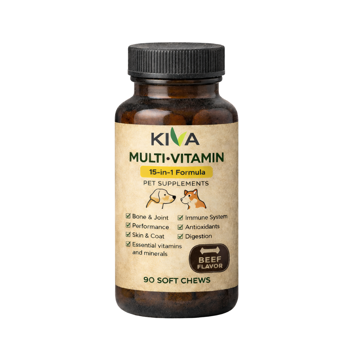 Multi-Vitamin Pet Supplements for Dogs & Cats | 15-in-1 Soft Chews ...